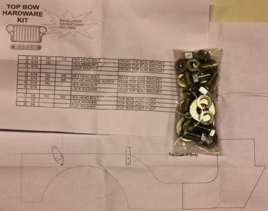 TOP BOW BODY BRACKET REAR HARDWARE KIT - HMKSHOP - Depot Moane